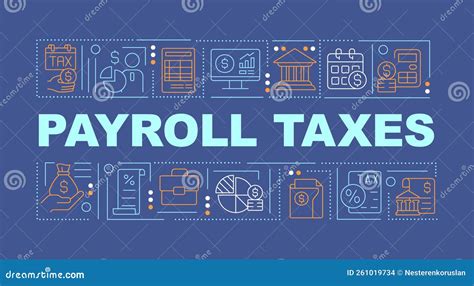 Payroll Taxes Deduction Word Concepts Dark Blue Banner Stock Vector Illustration Of Withhold