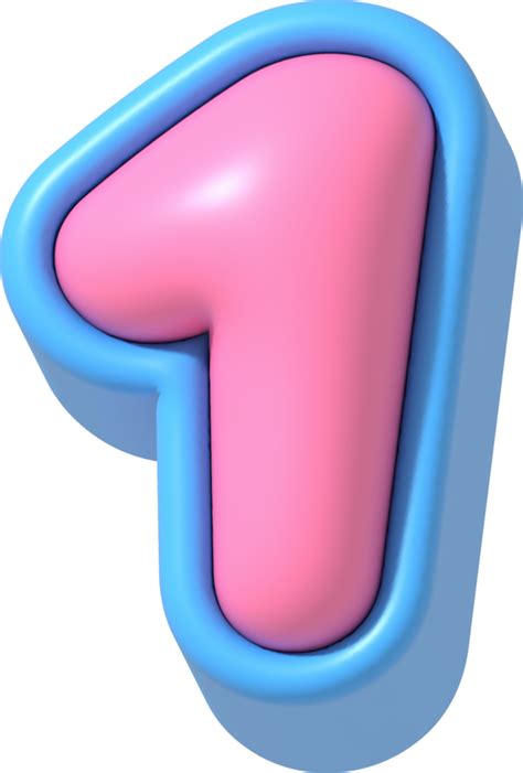 Number 1 Cute 3d Lettering 46398210 Png