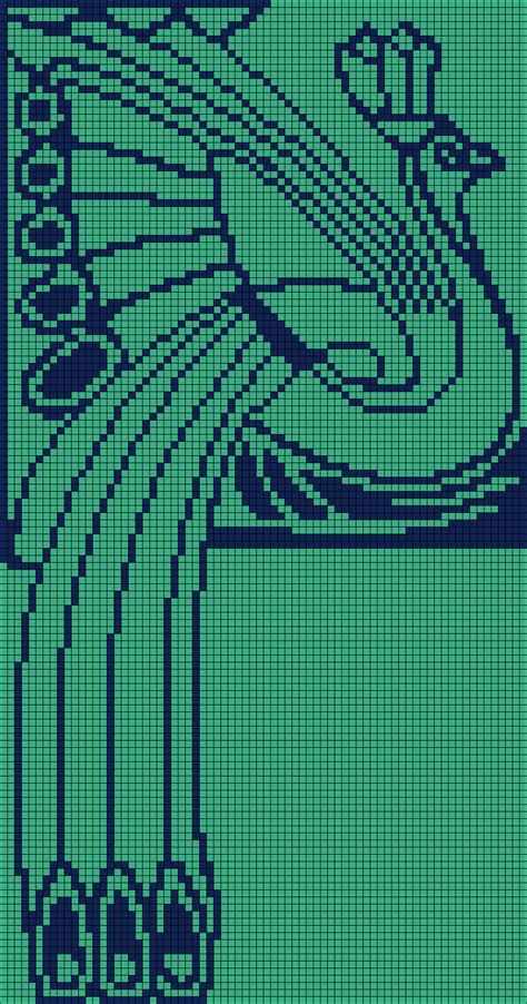 Peacock Alpha Friendship Bracelet Pattern 19852