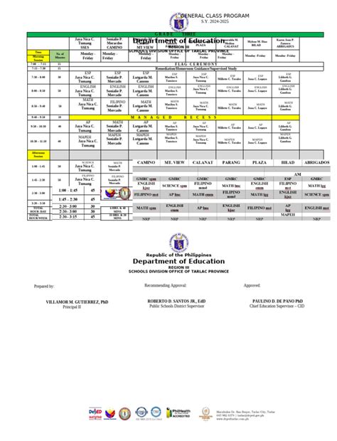 Grade Three General Class Program Pdf