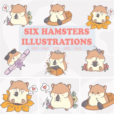 Cute Cartoon Hamster Kawaii Hamster Master Bundles
