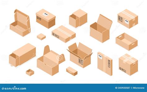 Cardboard Packaging Icon Set Fragile Care Sign And Symbol Vector