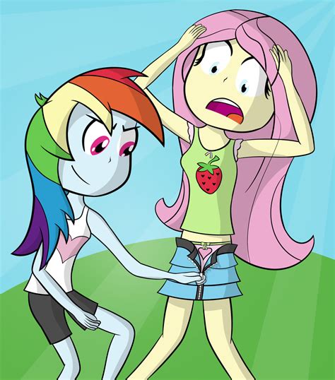 Rainbow Dash Fluttershy Humanized By Liggliluff On Deviantart
