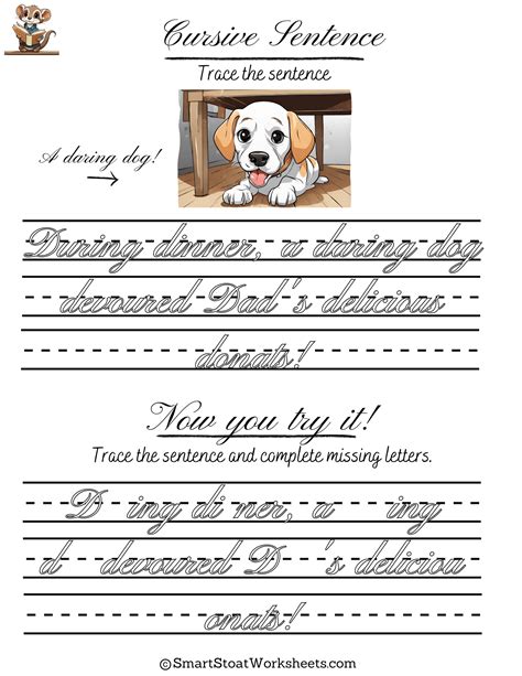 Writing Cursive Sentence Worksheets
