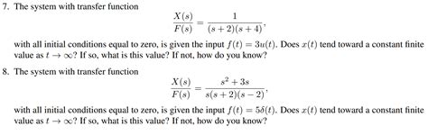 solved 7 the system with transfer function
