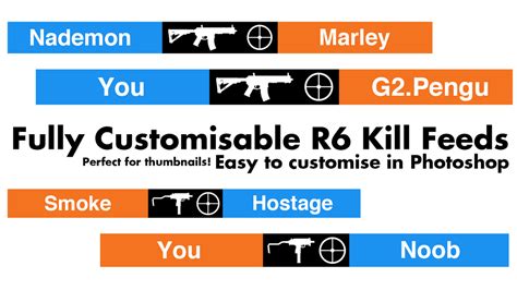 Rainbow Six Siege Kill Feed Template For Photoshop Download In