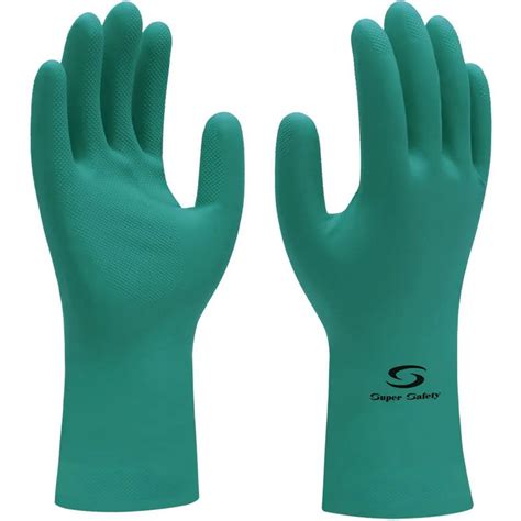 Luva De Látex Nitrílico Com Forro Super Green Super Safety Teknoluvas