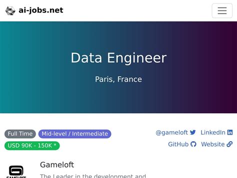 [hiring] data engineer in paris france r ai ml jobs
