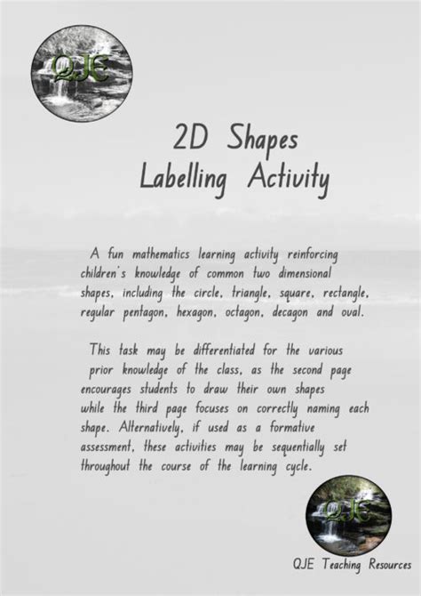 2d Shapes Labelling Activity Australian Teachers Marketplace