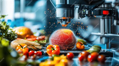 Depiction Of Food Industry Innovations Including 3d Printing Of Food