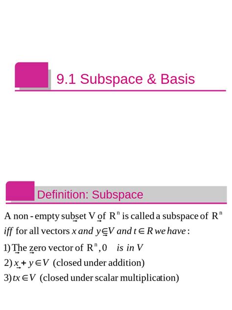 Section 91 Vector Subspace Pdf