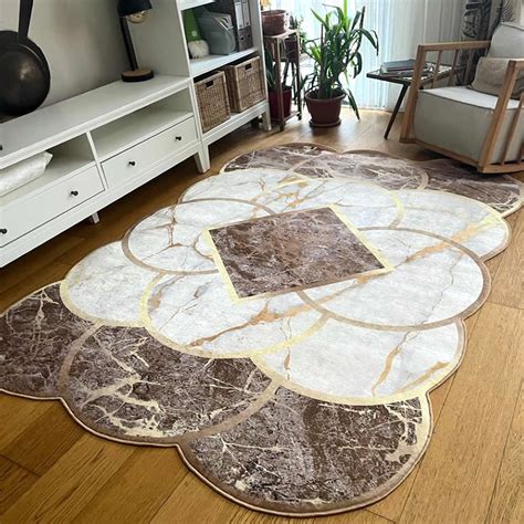 Epeddler Home Tapis Et Tapis De Couloir Moderne à Motif Marbre Beige
