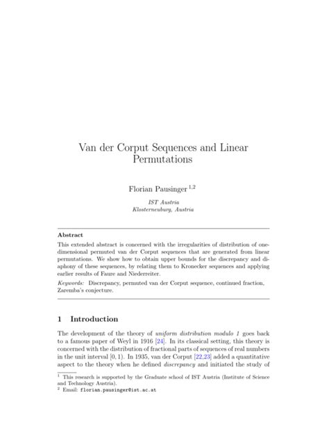 Van Der Corput Sequences And Linear Permutations