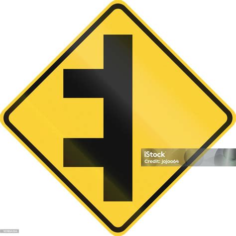 United States Mutcd Warning Road Sign Multiple Intersections Stock
