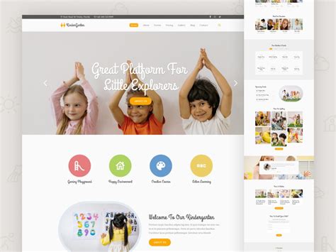 Kindergarten Daycare And Kindergarten Free Figma Web Design Template