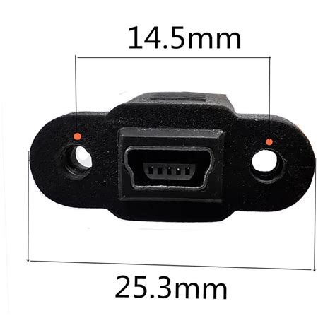 Mini Usb B 5 Pin Male To Female Socket Panel Mount Extension Cable 03