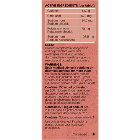 Hydralyte Effervescent Electrolyte Tablets Peach Crush 10 Pack Woolworths