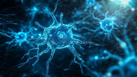 3d Rendering Of Activated Microglia Responding To Stimulus In Detail