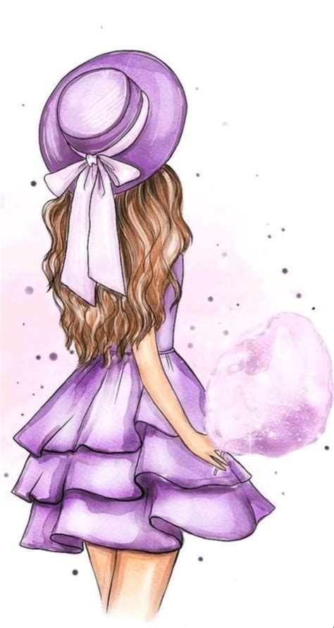 Pin By Serpil Serdar On Lila Illustration Art Girl Girly Drawings