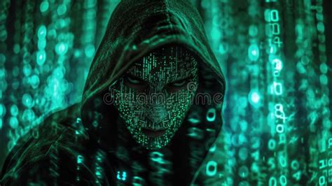 Shadowy Figure In A Hooded Jacket Standing Against A Backdrop Of