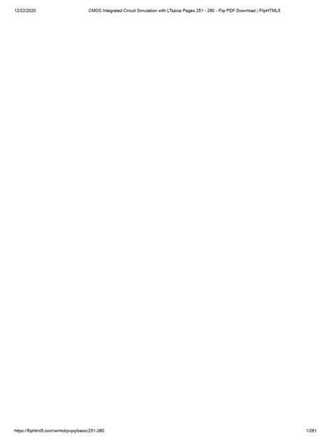 Cmos Integrated Circuit Simulation With Ltspice Pages 251 260 Flip