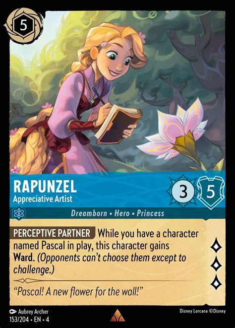 004 153 Rapunzel Appreciative Artist Lorcana Card Disney Lorcana