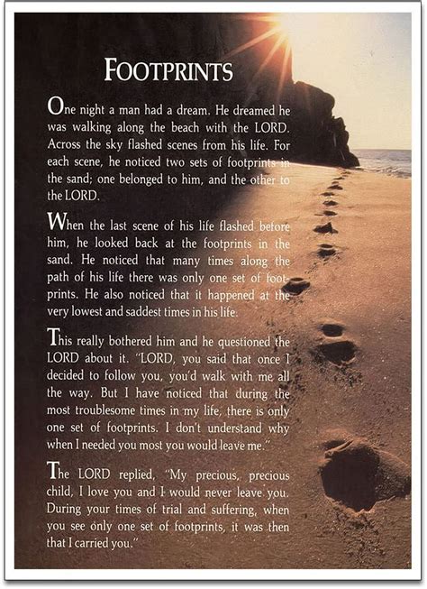 Footprints In The Sand Poem Jesus