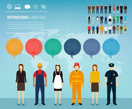 Ilustración De Personas De Diversas Ocupaciones Profesiones Con