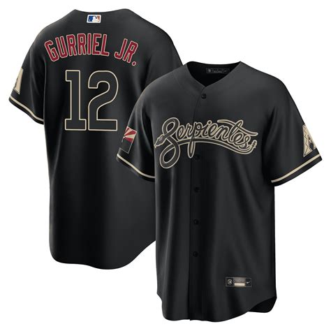 Lourdes Gurriel Jr Mens Arizona Diamondbacks Serpientes” Black Jersey All Stitched Shoejs