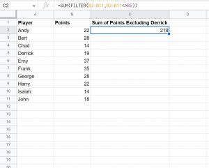 Google Sheets How To Exclude Cell From Range In Formulas
