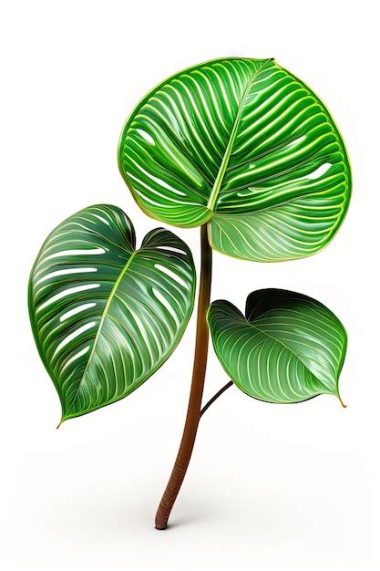 Premium Ai Image Heart Shaped Variegated Leaf Of Elephant Ears Or