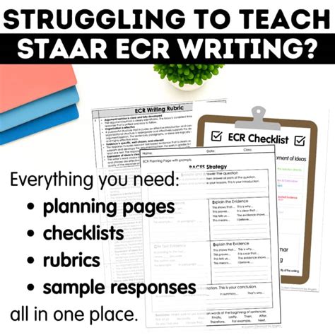 Staar Ecr Extended Constructed Response Writing Prompts Checklist And Practice