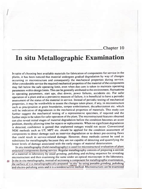 In Situ Metallographic Examination Pdf