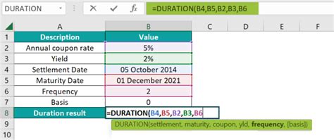 Duration Excel Function Formula Example How To Use