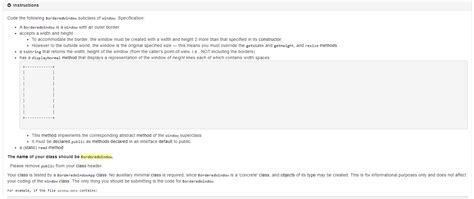 solved code the following borderedwindow subclass of window