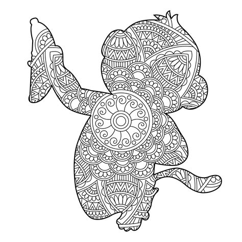 Zentangle Scimmia Mandala Pagina Da Colorare Per Adulti Libro Da