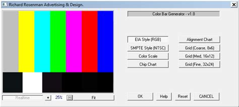 Color Bar Generator Television And Monitor Test Pattern Photoshop Plugin