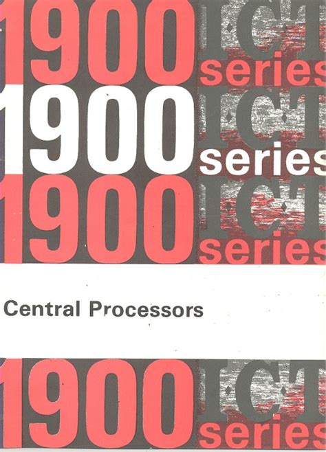 Icl 1900 Series Central Processors Manual Computing History