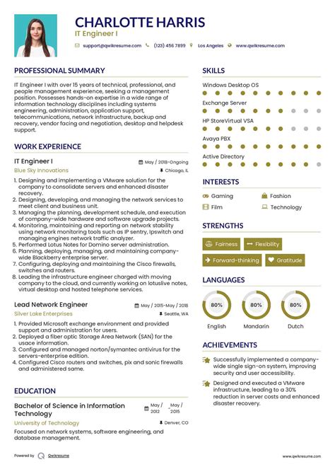 10 It Engineer Resume Samples And Templates For 2026