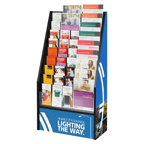 Black Brochure Stand 6 Tiers Wcustom Printed Graphics
