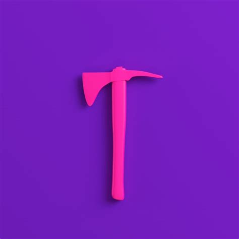 Premium Photo Pink Axe On Violet