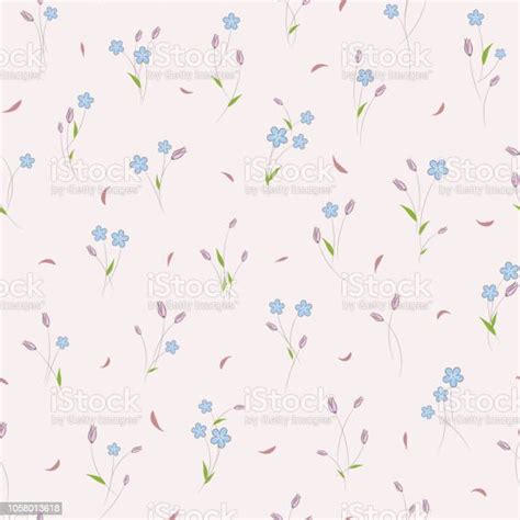 흰색 바탕에 핑크와 블루 색상의 작은 카모마일과 튤립 꽃 꽃 패턴 원활한 벡터 0명에 대한 스톡 벡터 아트 및 기타 이미지 0명 개화기 귀여운 Istock