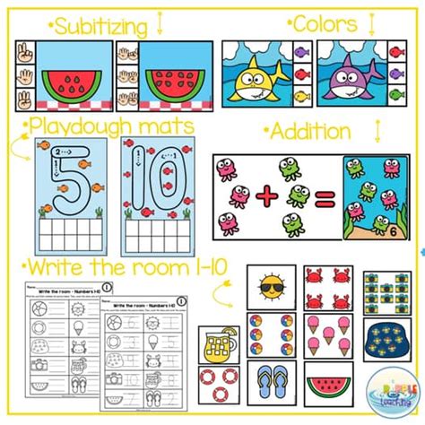 Summer Math Centers For Preschool Pre K And Kinder Hands On Activities