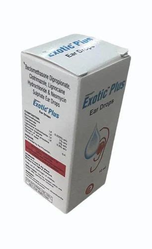 Exotic Plus Ear Drops Packaging Type Box Packaging Size 10 Ml At