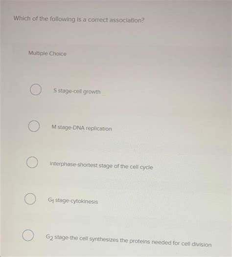 Solved Which Of The Following Is A Correct Association