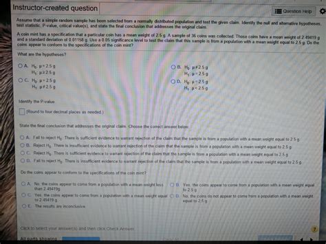 Solved Assume That A Simple Random Sample Has Been Selected