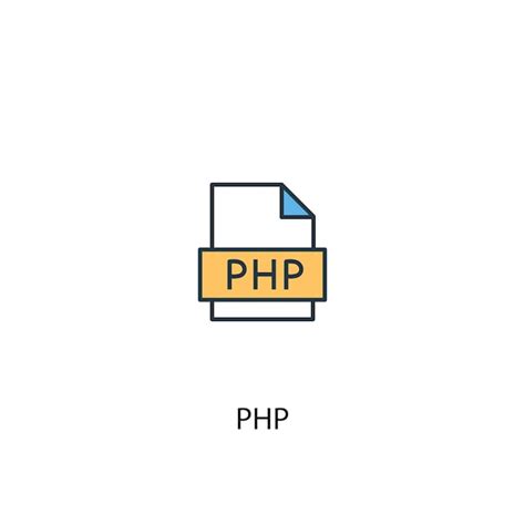 Premium Vector Php Concept Colored Line Icon Simple Yellow And Blue Element Illustration