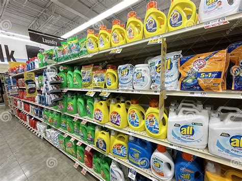 Grocery Store Cleaning Chemical Laundry Detergent Section Side View