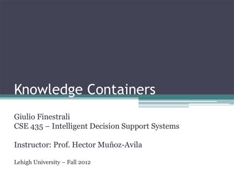 Knowledge Containers