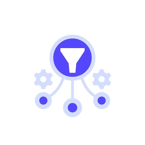 Premium Vector Data Filtering Icon With A Funnel And Gears